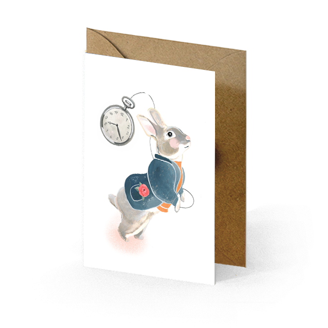Hand-Illustrated Alice in Wonderland Birthday & Congratulation Greeting ...